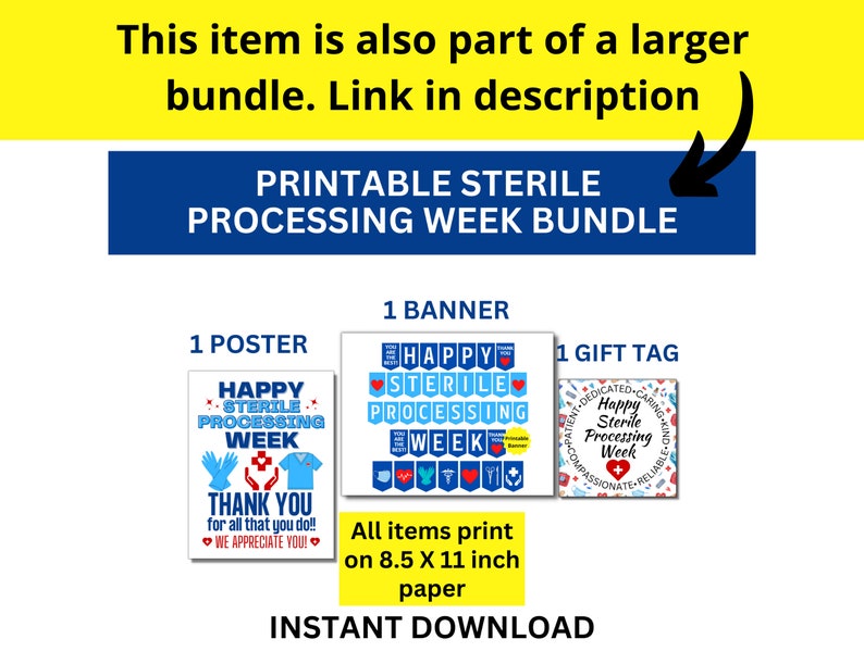 Sterile Processing Week Printable Gift Tags, SPD Week, Central Service ...