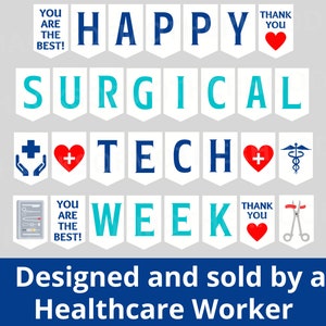 Surgical Scrub Tech Printable Banner, Happy Surgical Scrub Tech Week ...
