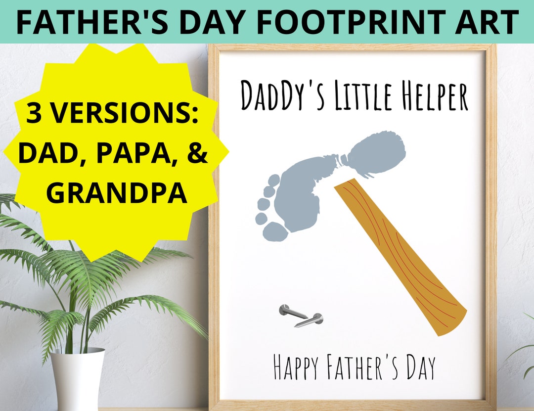 Father's Day Footprint Craft Printable Dad Papa & - Etsy