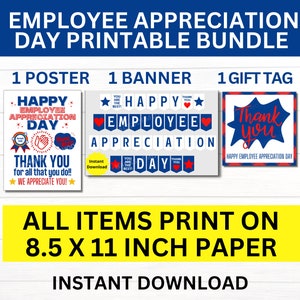 Employee Appreciation Day Printable Bundle, Happy Employee Appreciation ...