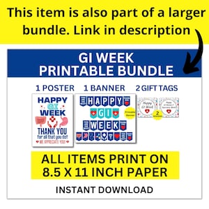Happy GI Week Printable Banner, Gastroenterology Week, GI Nurse Gift ...