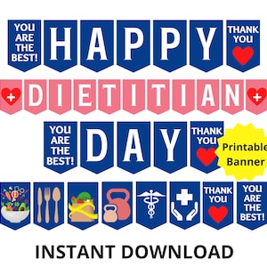 Dietitian Day Printable Banner, Happy Dietitian Day Sign, Registered ...