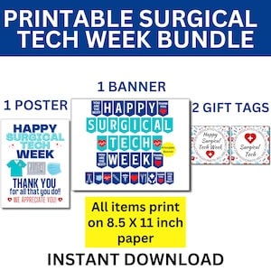 Surgical Scrub Tech Week Printable Bundle, Happy Surgical Scrub Tech ...