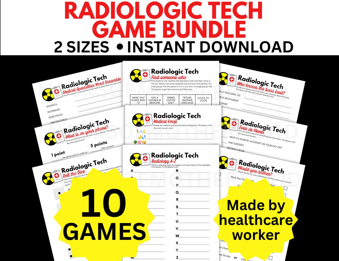 Rad Tech Game Bundle, Radiologic Tech Week, Rad Tech Appreciation ...