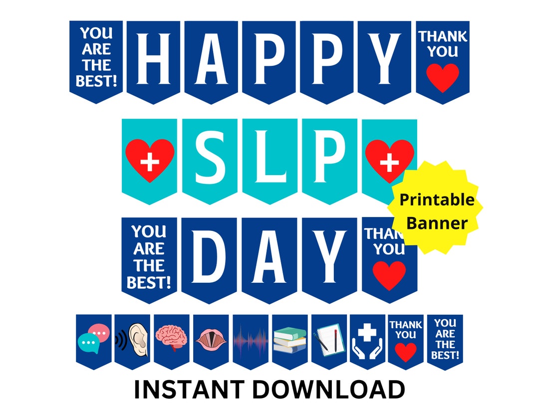 Speech Language Pathologist Printable Banner, SLP Day Sign, Speech ...