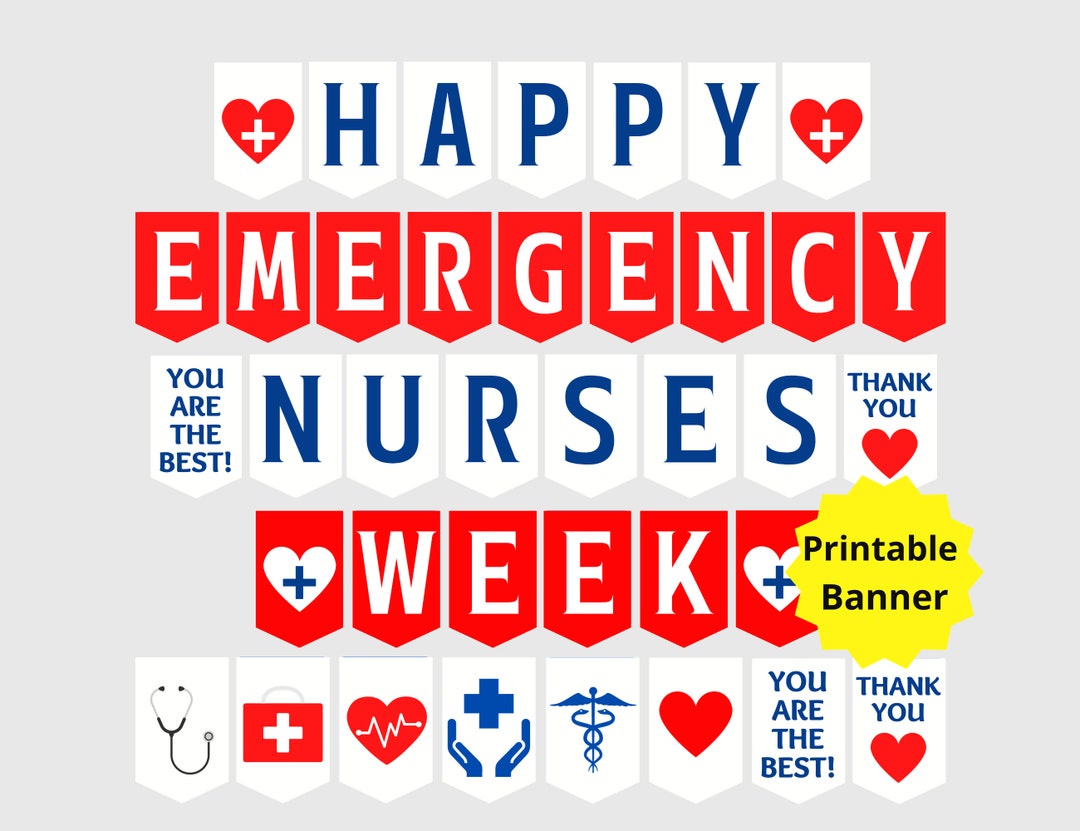Emergency Nurses Week Printable Banner, ER Nurse Week Sign, Emergency ...