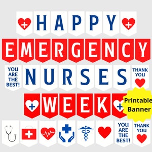 Emergency Nurses Week Printable Banner, ER Nurse Week Sign, Emergency ...