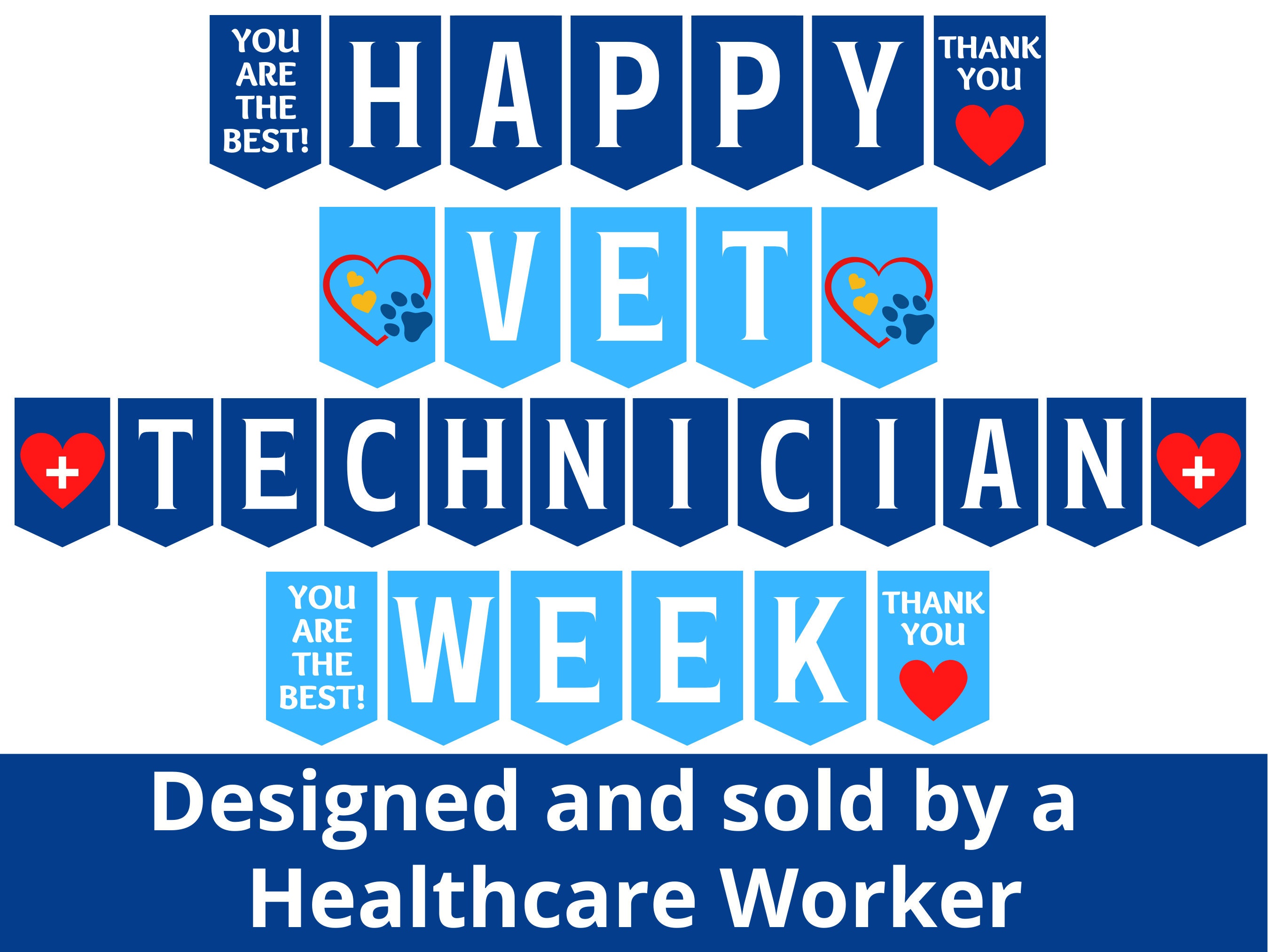 Veterinary Technician Printable Banner, Happy Vet Tech Sign, Veterinary ...