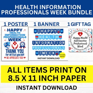 Health Information Professionals Week Printable Bundle, Health ...