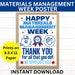 Materials Management Week Printable Sign, Happy Materials Management ...