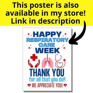 Respiratory Care Week Printable Banner, Happy Respiratory Therapist Week Sign, Respiratory Care ...