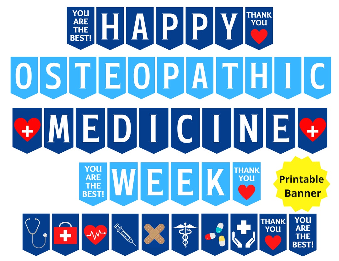 Osteopathic Medicine Week Printable Banner, Happy Osteopathic Medicine ...