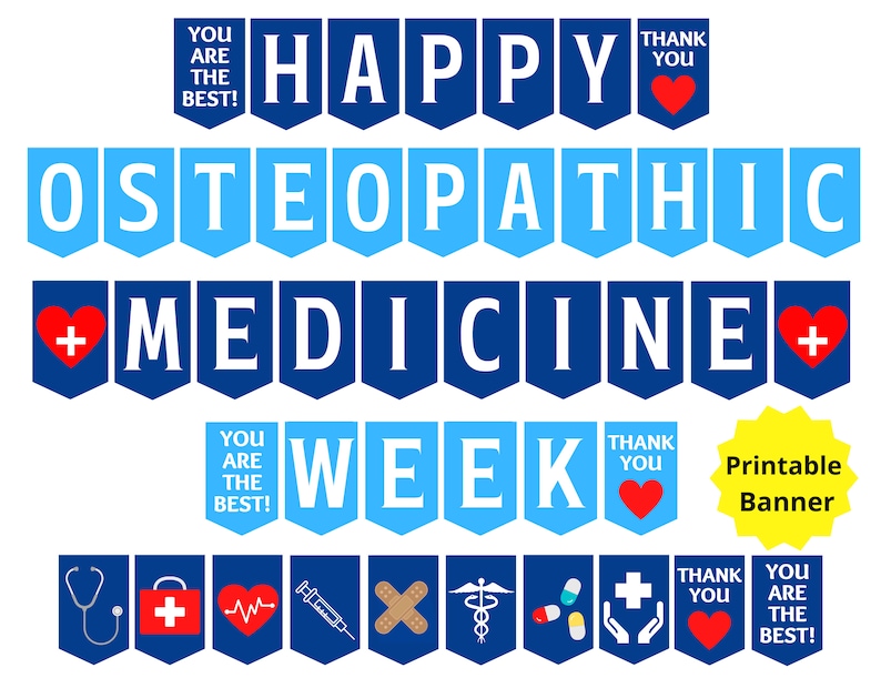 Osteopathic Medicine Week Printable Banner Happy Osteopathic - Etsy
