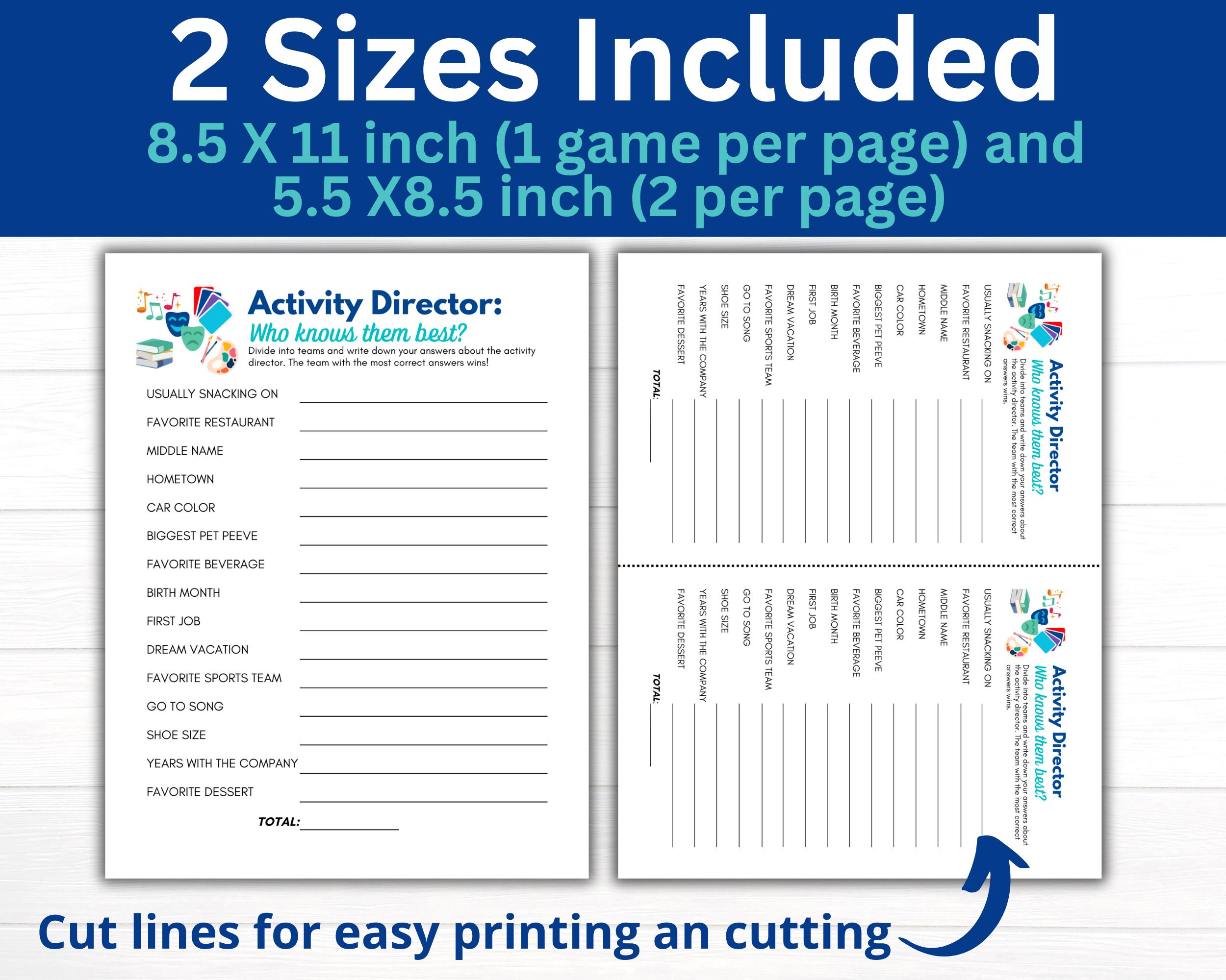 Activity Director Printable Game Activity Professionals Week Activity ...