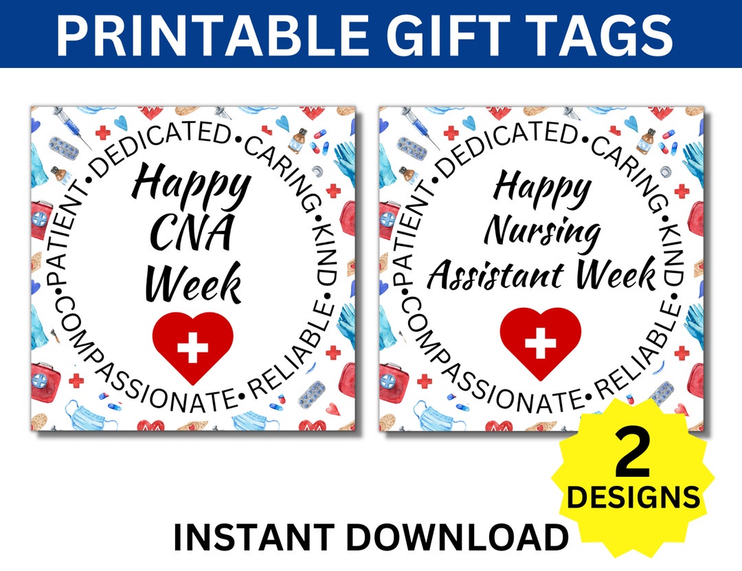 Certified Nursing Assistant Week Printable Gift Tag, CNA Week Gift, CNA ...
