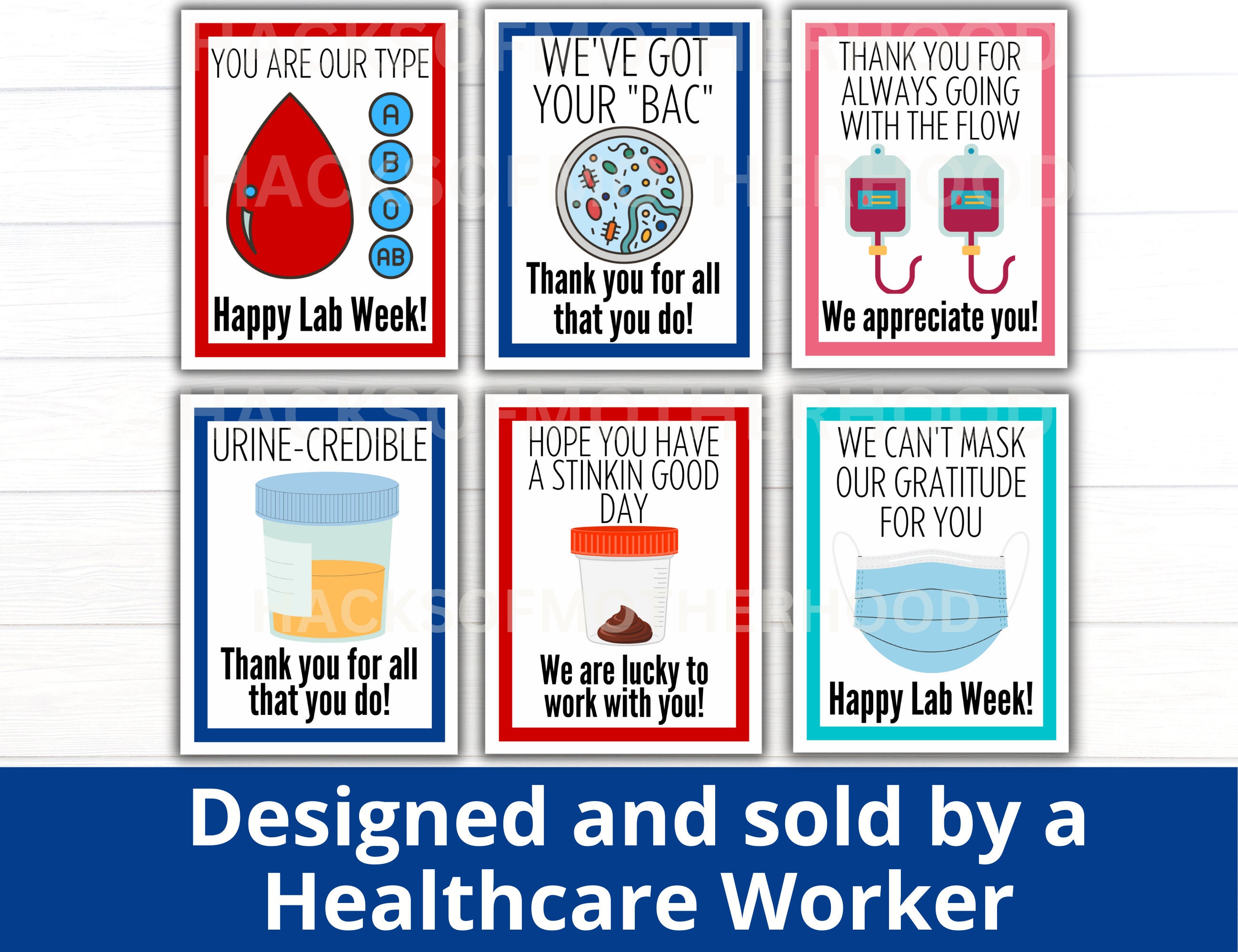 Funny Lab Week Printable Poster Bundle, Medical Laboratory ...