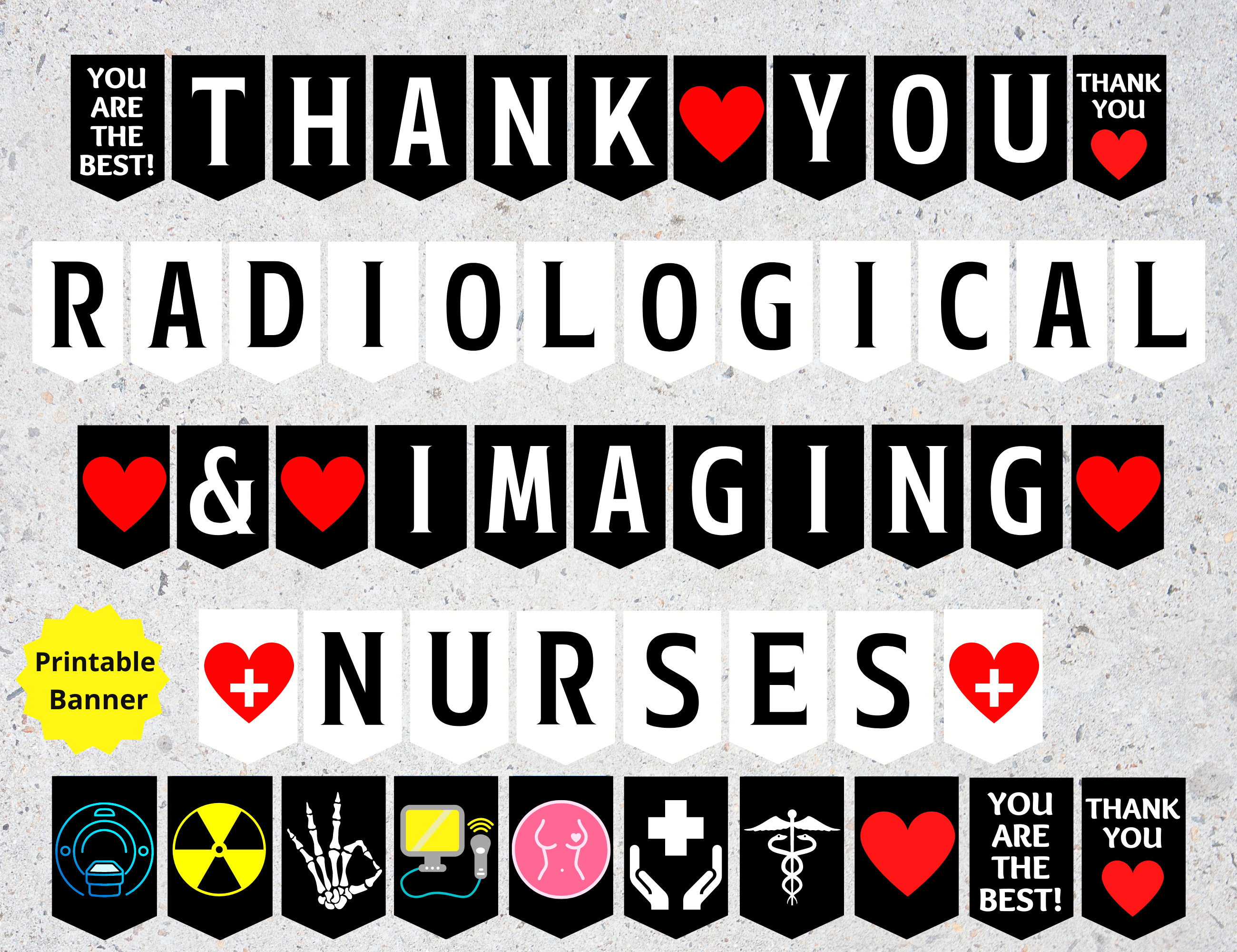 Radiology Nurses Day Printable Banner, Radiological & Imaging Nurse ...