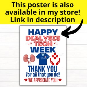 Dialysis Tech Week Printable Banner, Dialysis Technician Week Sign ...