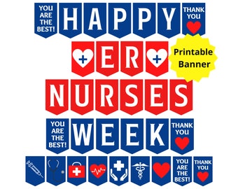 Emergency Nurses Week Printable Banner, ED Nurse Week Sign, Emergency ...