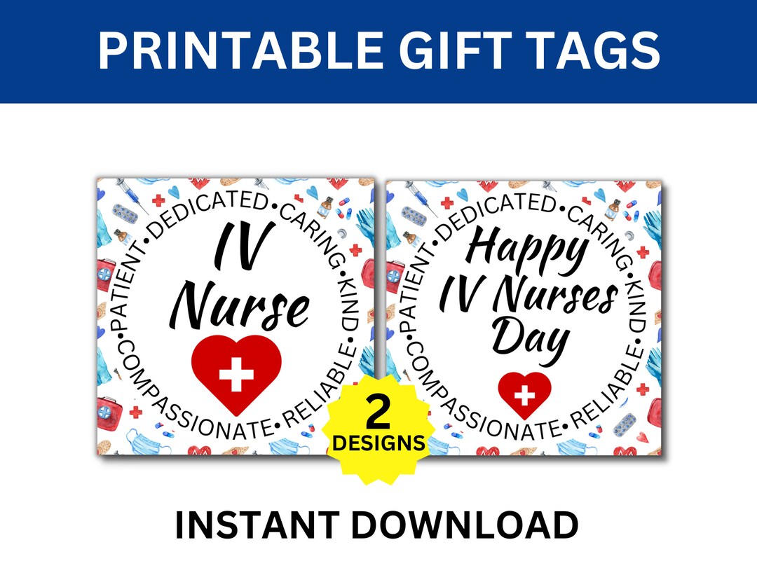 IV Nurses Day Printable Gift Tag, Infusion Nurse Appreciation Day ...
