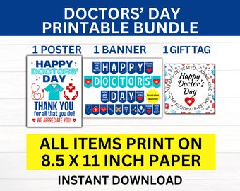 Doctors Day Printable Banner, Happy Doctors Day Sign, Doctor ...