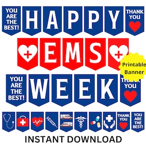 EMS Week Printable Banner, Emergency Medical Services Sign, EMS Week ...