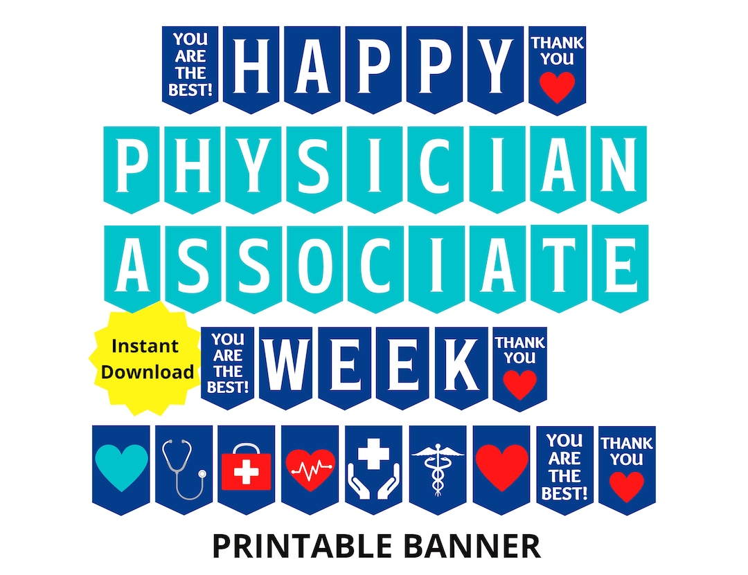 Physician Associate Printable Banner, PA Week Sign, Physician Associate ...