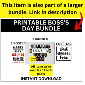 Boss's Day Printable Gift Tags, Best Boss Ever Tags, National Boss's ...