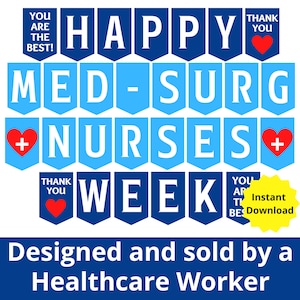 Medical Surgical Nurses Week Printable Banner, Med-surg Nurses Week ...