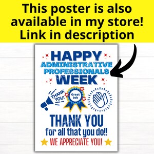 Administrative Professionals Day Printable Poster, Administrative ...