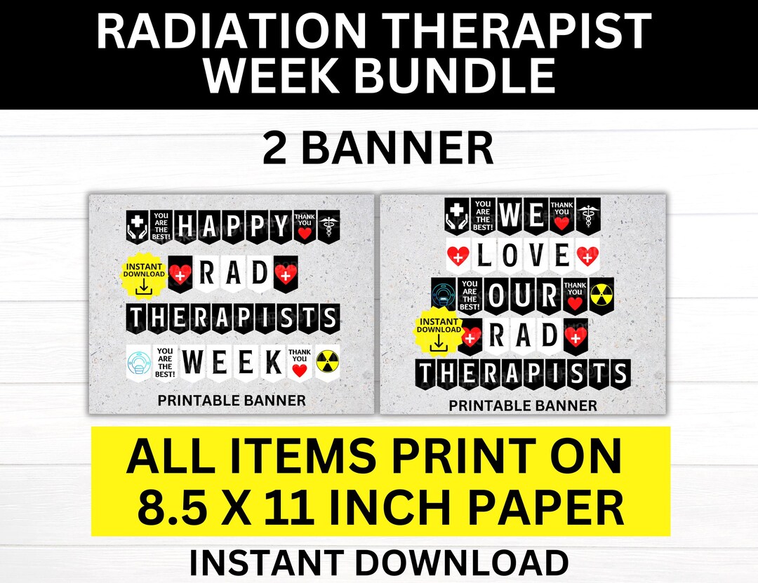 Radiation Therapist Week Printable Bundle, Rad Therapist Banner ...