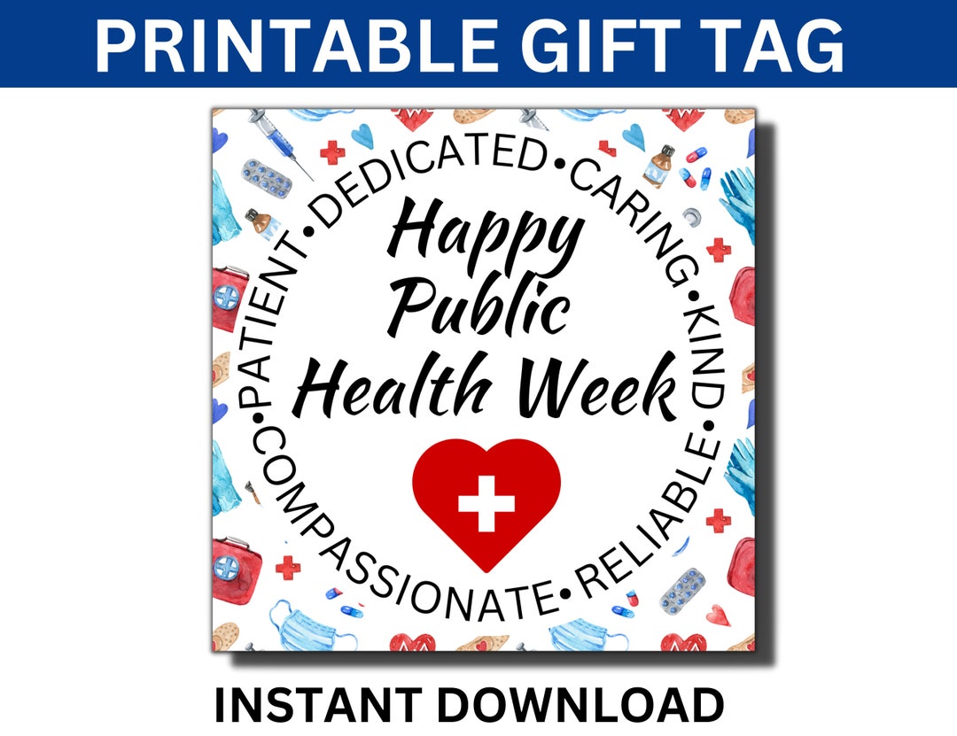 Public Health Week Printable Gift Tags, Public Health Nurse, Public ...
