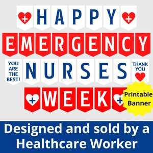 Emergency Nurses Week Printable Banner, ER Nurse Week Sign, Emergency ...