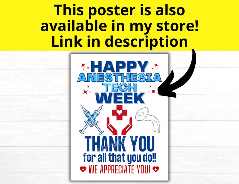 Anesthesia Tech Week Printable Bundle, Anesthesia Technician Week Sign ...