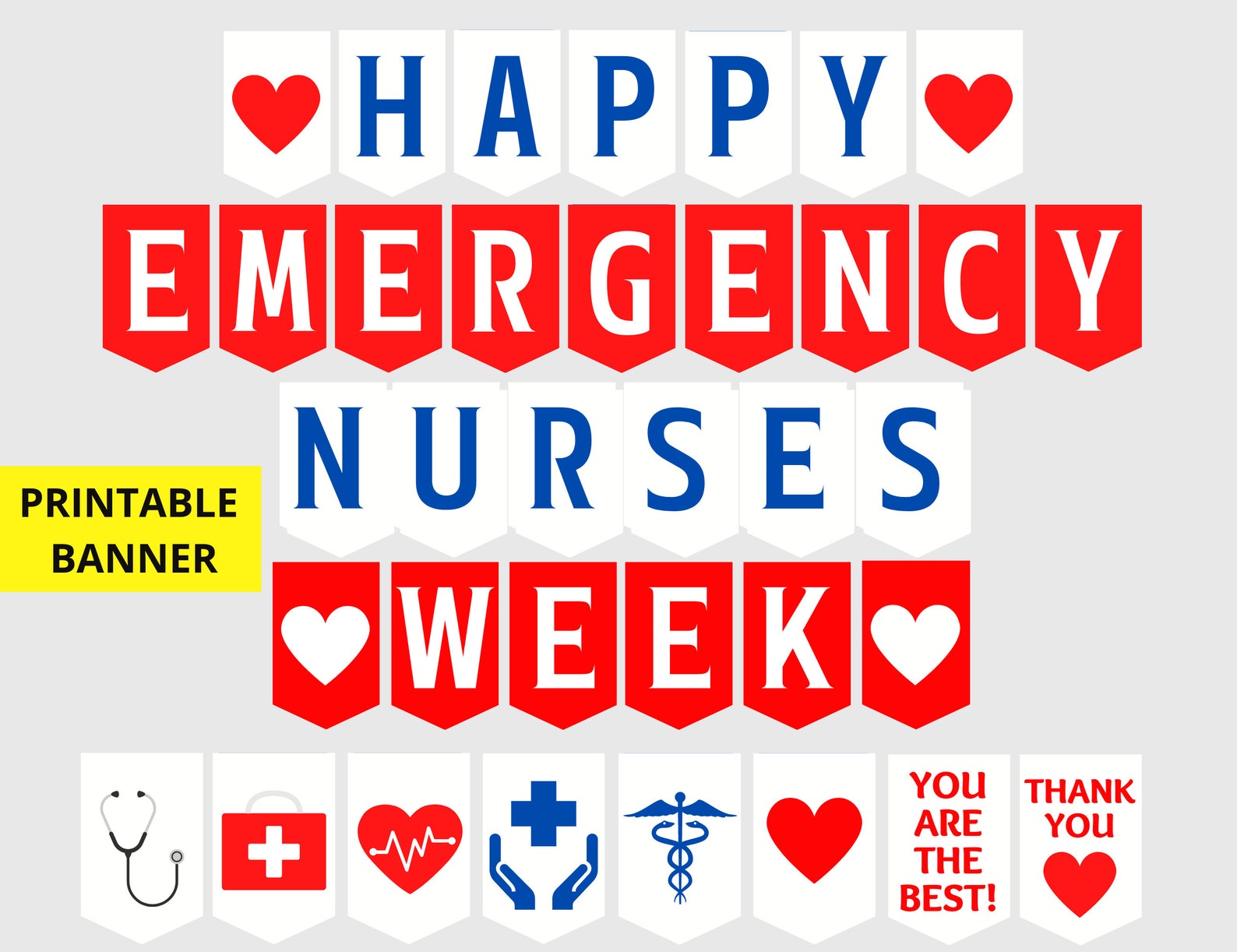 Emergency Nurses Week Printable Banner ER Nurse Week Sign - Etsy