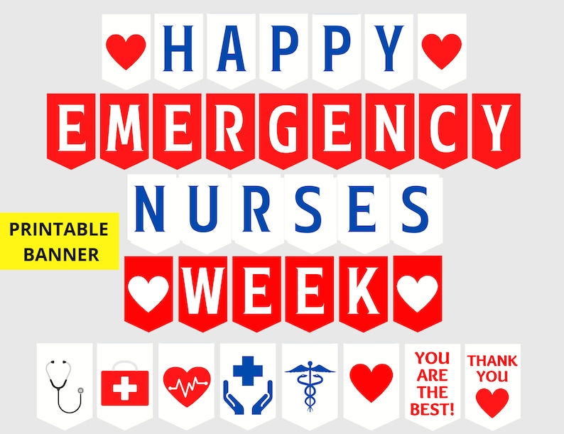 Emergency Nurses Week Printable Banner Er Nurse Week Sign Etsy