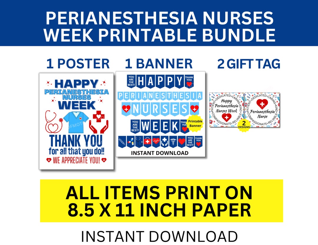 Perianesthesia Nurses Week Printable Bundle, Perianesthesia Nurse Week ...