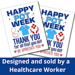 Patient Care Technician Week Printable Poster, Happy PCT Week Sign, PCT ...