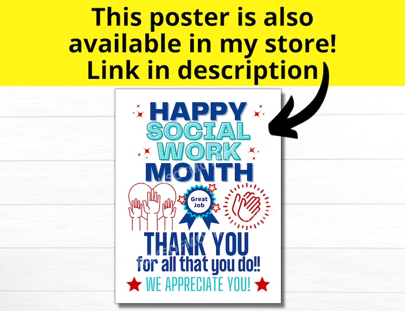 Social Work Month Printable Banner, Happy Social Work Month Sign ...