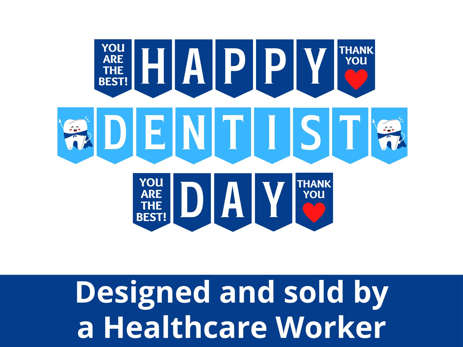 Dentist Day Printable Banner, Happy Dentist Day Sign, Dentist ...
