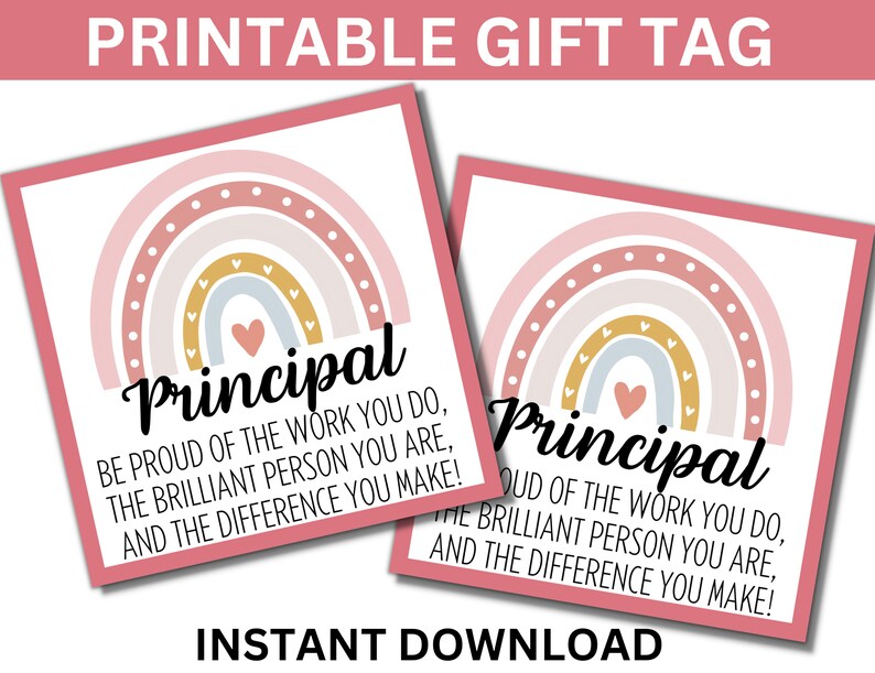 Principal Day Printable Gift Tags, School Principals Day, Principal ...
