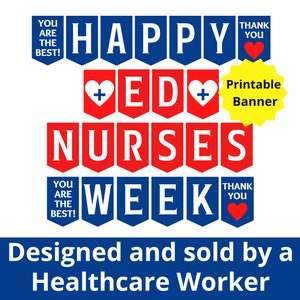 Emergency Nurses Week Printable Banner, ED Nurse Week Sign, Emergency ...