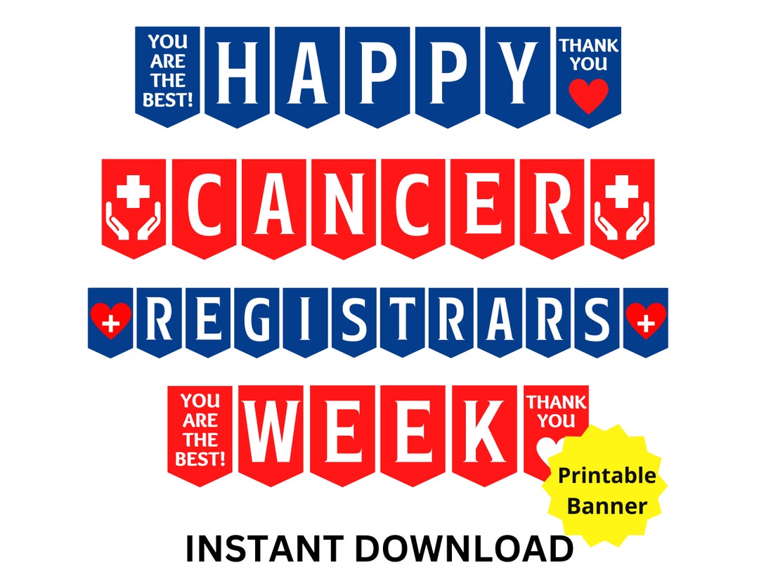 Cancer Registrars Week Printable Banner, National Cancer Registrar Week ...