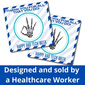 Rad Tech Week Printable Gift Tags, Radiology Tech Week Tags, Rad Tech ...
