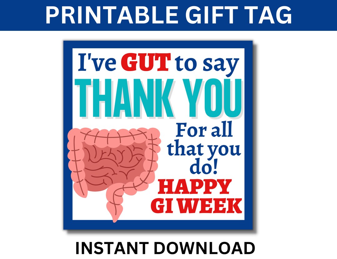 Happy GI Week Printable Gift Tags, Gastroenterology Week, GI Nurse Gift ...