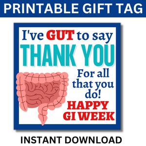 Happy GI Week Printable Gift Tags, Gastroenterology Week, GI Nurse Gift ...