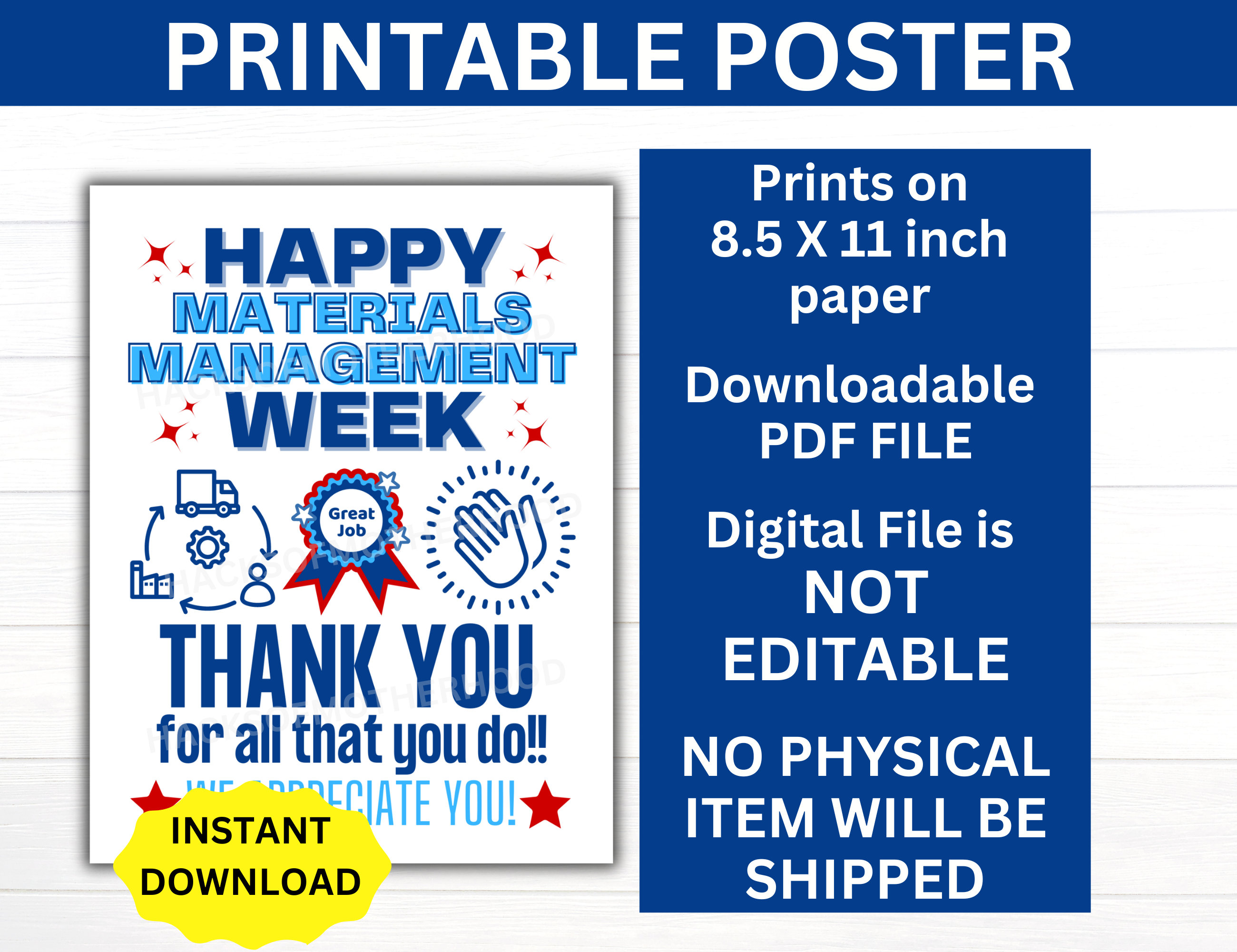 Materials Management Week Printable Sign, Happy Materials Management ...