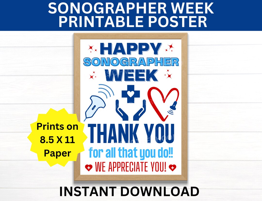 Sonographer Week Printable Banner, Ultrasound Tech, Sonography ...