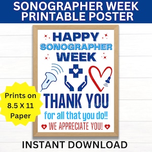 Sonographer Week Printable Banner, Ultrasound Tech, Sonography ...