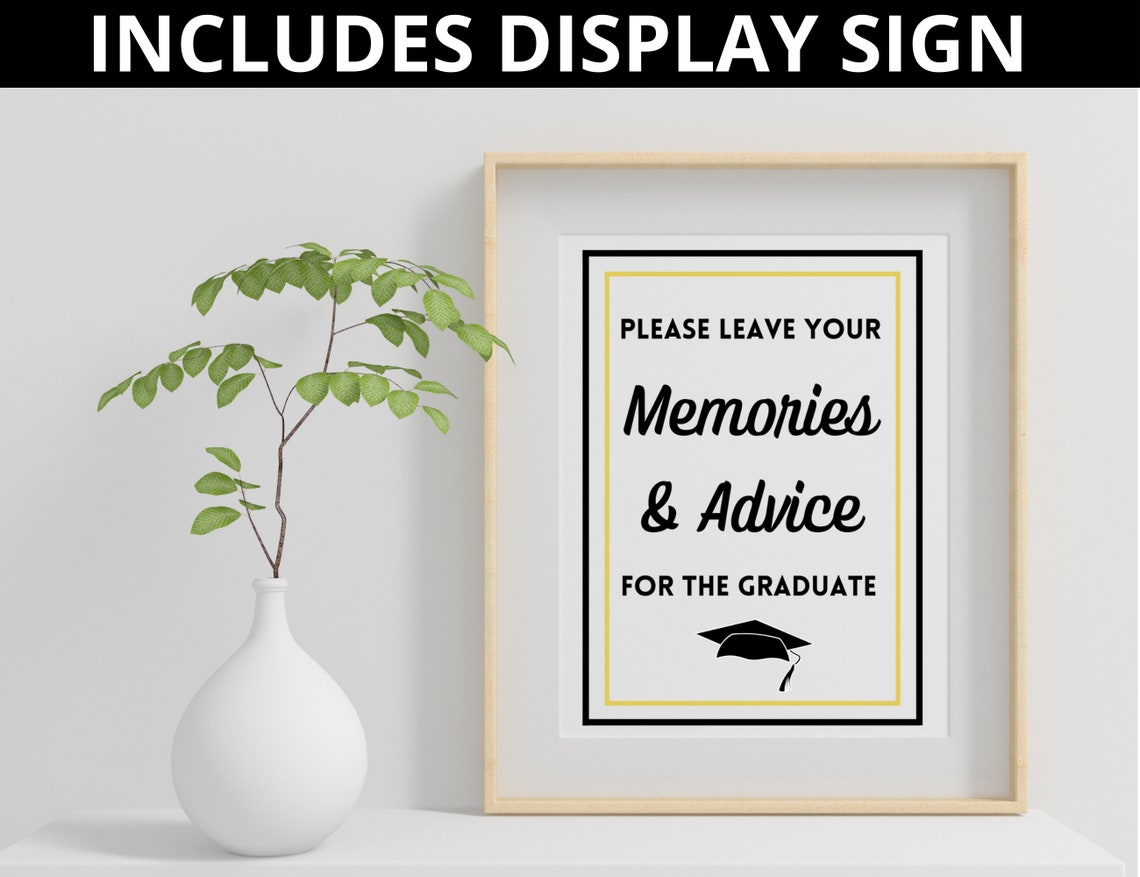 Graduation Memories and Advice Card Graduation Display Sign - Etsy